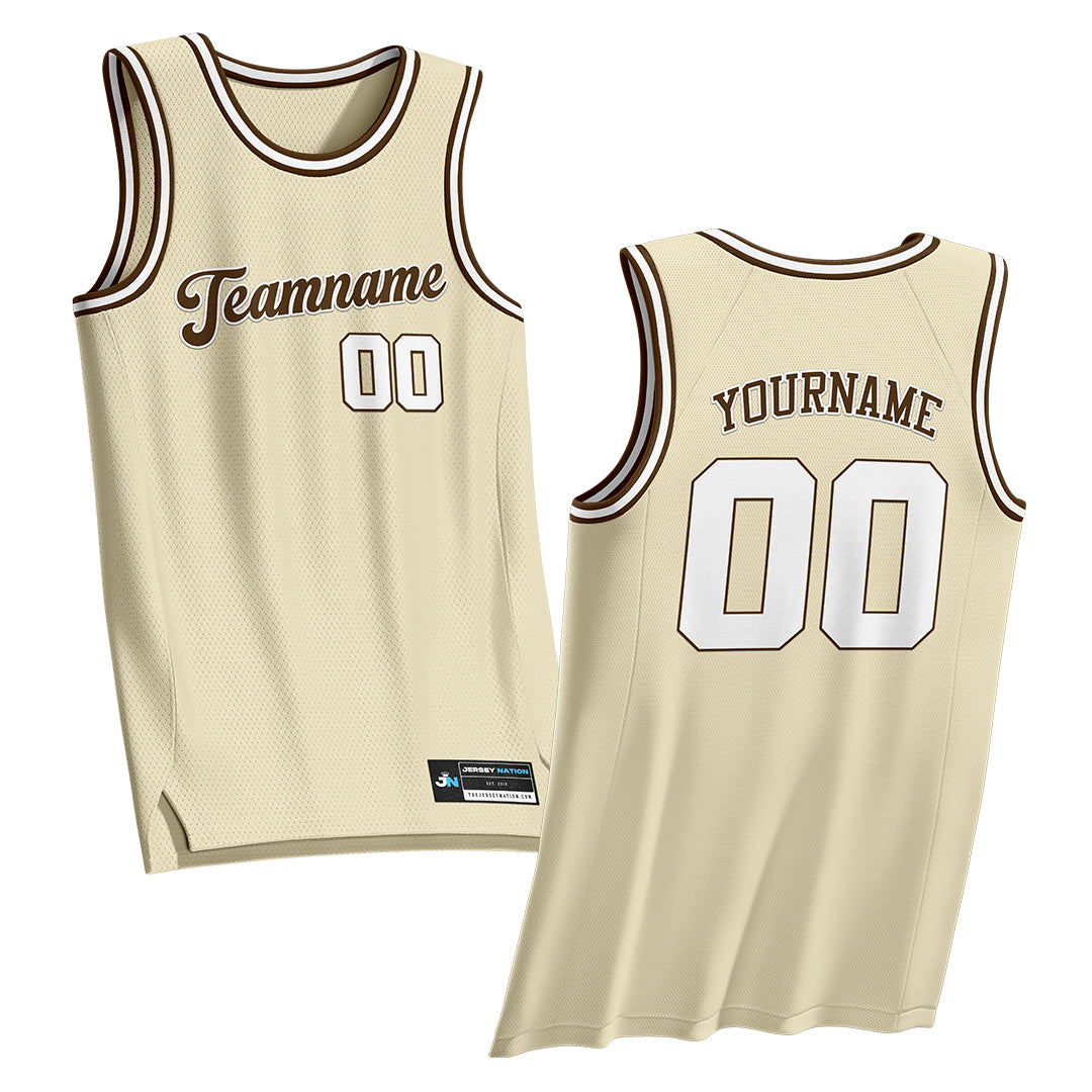 Cream-Brown Custom Basketball Jersey – Jersey Nation Customs